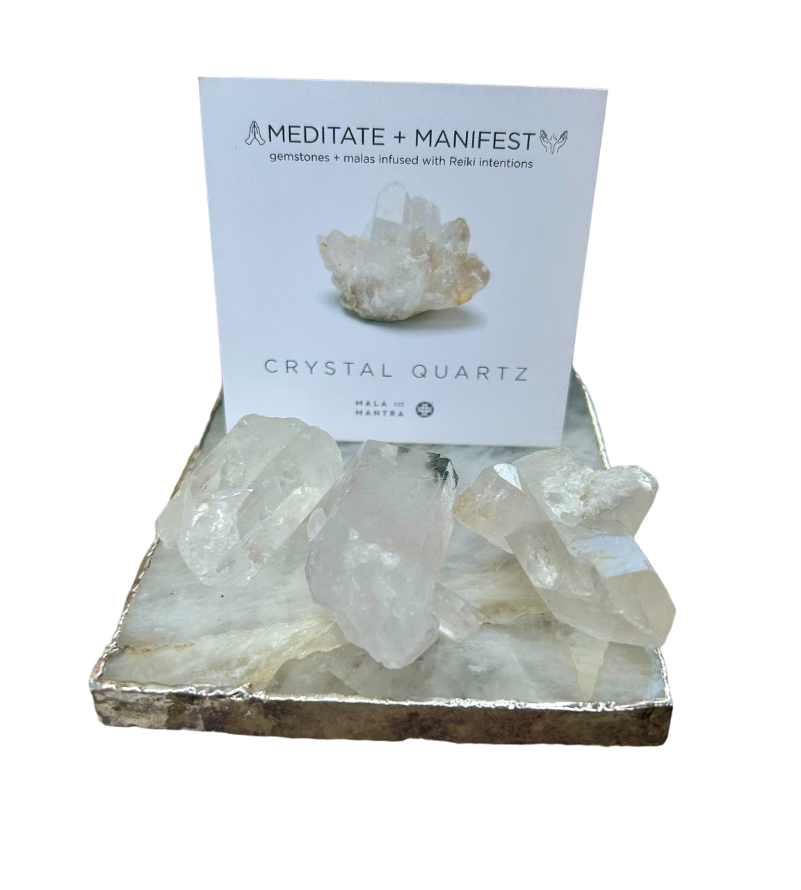 CLARITY: Crystal Quartz Gemstone Gift Set – Mala and Mantra